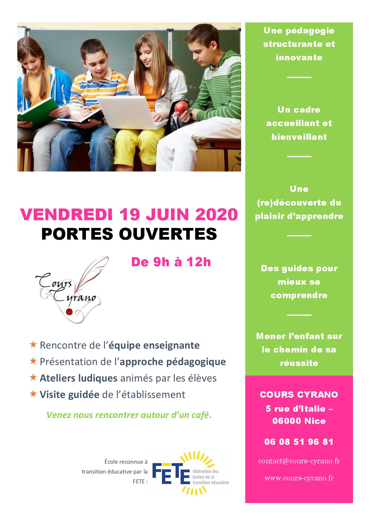 Collège privé Nice, enseignement 06 - Cours Cyrano